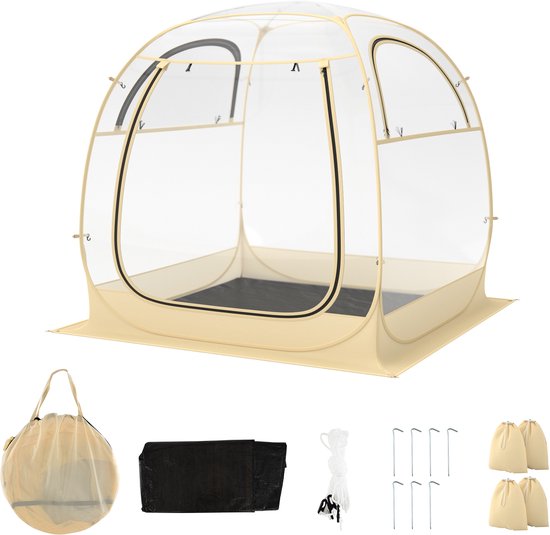 COSTWAY Transparante tent, pop-up tent met weerbestendig dak ...