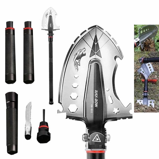 Meedeer Multifunctioneel-Survival schep-Opvouwbare schep-12-in-1... | bol