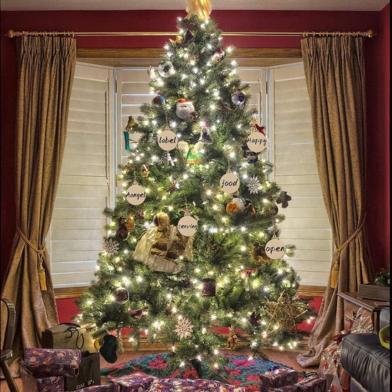 20 stuks natuurlijk houten ronde houten schijven blanco kerstornamenten ...