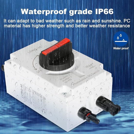 DC Separation Switch Power Switch 32A 1200V PV Circuit Breaker IP66 Waterproof Solar... | bol