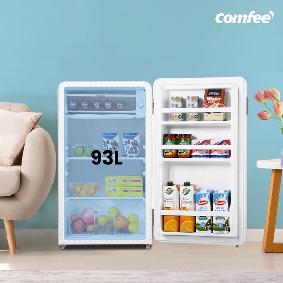 COMFEE' RCD93WH1RT(E) 93L mini-koelkast met monodeur, retro design, instelbare... | bol