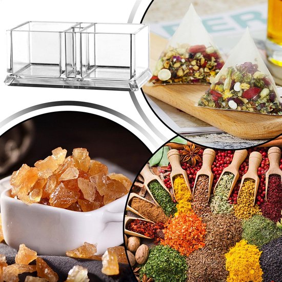 Tea Bag Container Storage, Clear Acrylic Tea Organizer, Sugar Packet ...