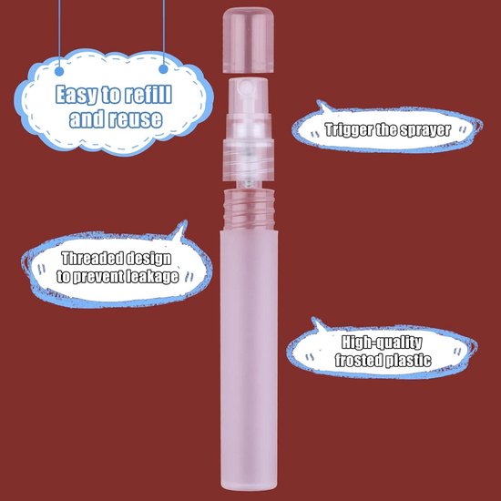 8ml Parfum Verstuivers - Hervulbare Plastic Spuitflessen - Reis Flesjes voor Fijne... | bol