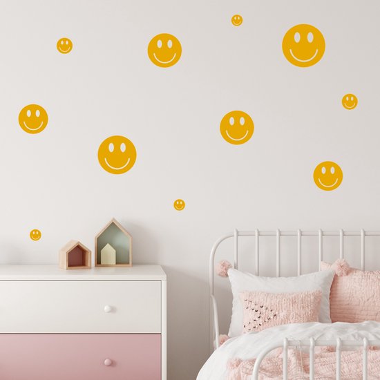 Smiley muurstickers geel | bol