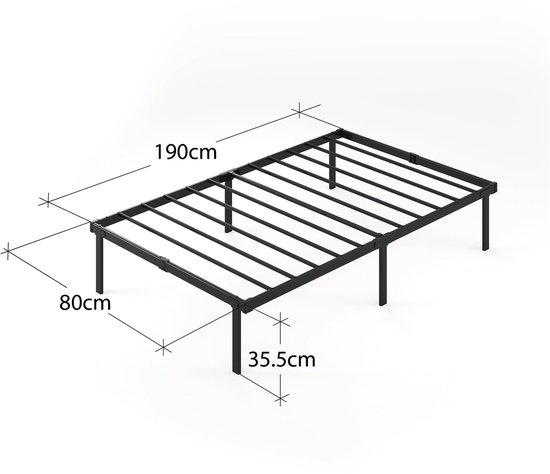 Zinus Caleb Bedframe met metalen platform, hoogte 36 cm, frame van ...