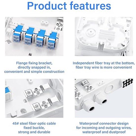 8 Core Fiber Divider Junction Box - Waterproof ABS Fiber Optic Clamp ...