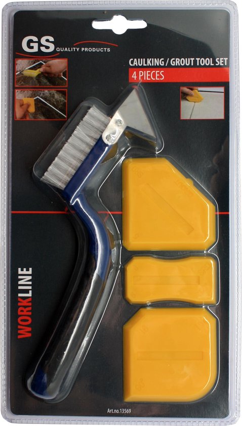 GS kitafwerkset 4-delig - Kit schraper met borstel + Kitstrijker ...