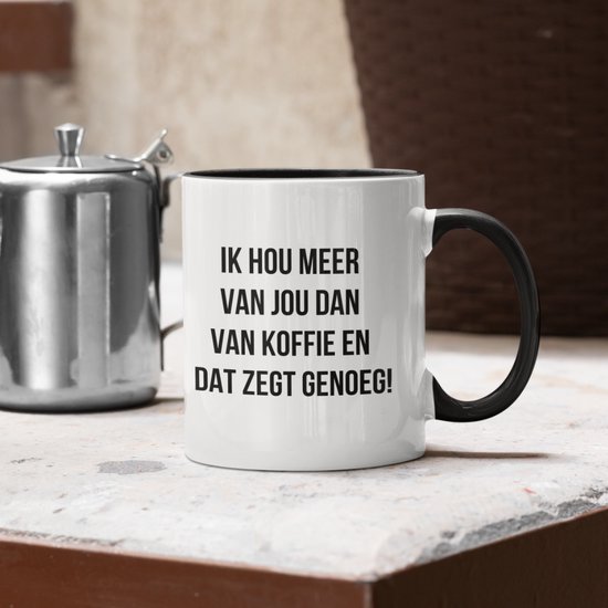 NietMokken.nl – Grappige mok – Ik hou meer van jou dan van koffie en dat zegt genoeg –... | bol