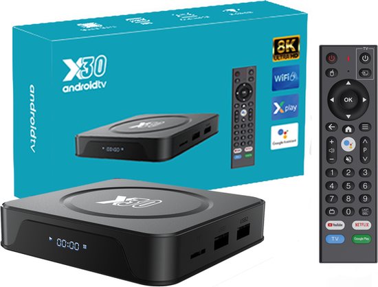 ATV Box X30 - Android 12 TV Box - 2GB/16GB - WiFi 6 - Stem Afstandsbediening - Netflix... | bol