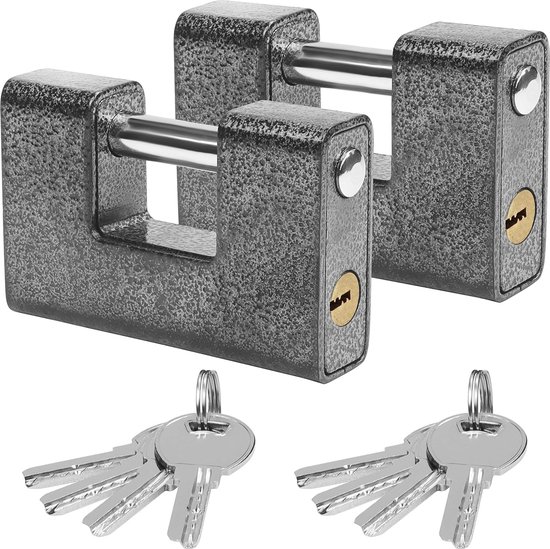 Goodivery ® Hangslot Heavy Duty met 8 sleutels (2 stuks) - Gehard ...