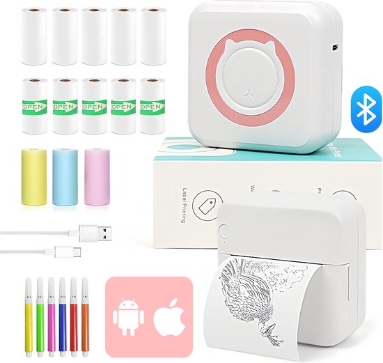 Mini Pocket Printer - Mini Printer voor Mobiel - Sticker Printer ...