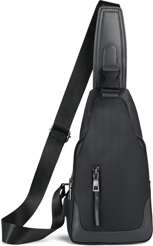 Heren schoudertas sling bag Oxford-textiel crossbody tas met USB ...