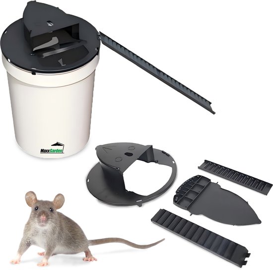 MaxxGarden Muizenval - Muizen vangemmer - Klapdeksel inclusief emmer ...