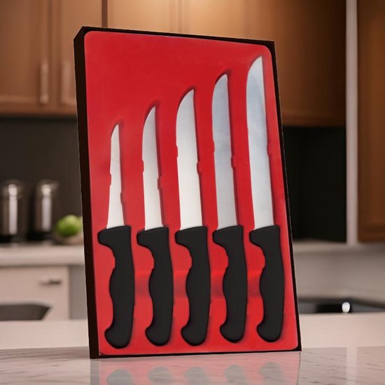 Babij Cooking Messenset – 5-Delig | BBQ & Grill Vleesmessen | Roestvrij ...