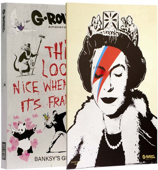 Banksy Graffiti - Lizzie Stardust - Premium Canvas Print 64x90 cm ...