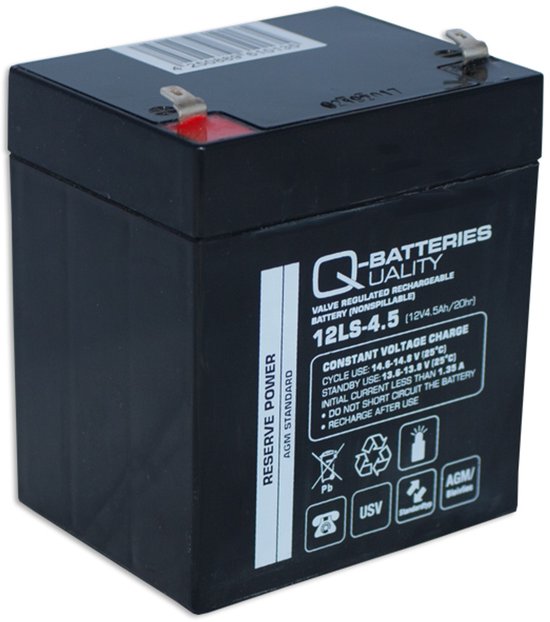 Quality Batteries Q-Batteries 12LS-4.5 LS 12V 4.5Ah AGM | bol