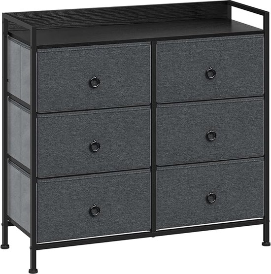 FURNIBELLA - Commode met 6 Stoffen Laden – Industriële Opbergkast in ...