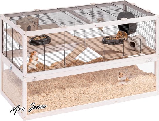 Mrs. Jones Hamsterkooi 3 niveaus met accessoires platforms en ladders - Transparante... | bol