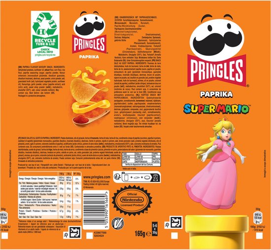 Pringles Chips Paprika - 3 x 165 gr - Voordeelverpakking | bol