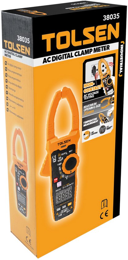 Tolsen Digitale Stroomtang - met Klem - Multimeter - DC-spanning: 6V ...