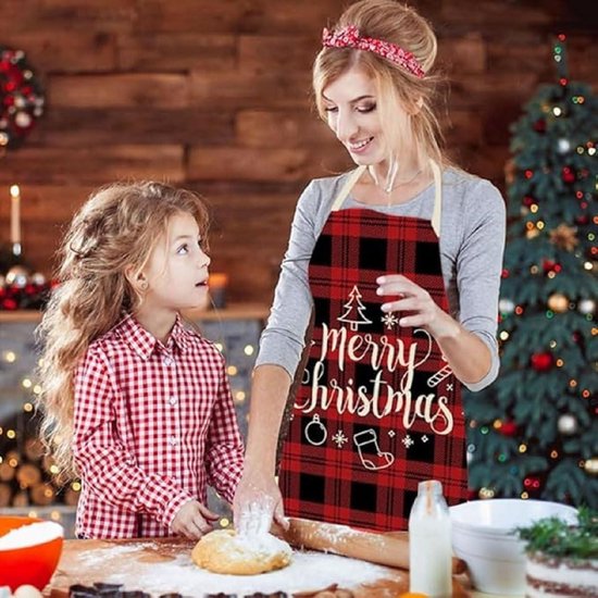 Kerst keukenschort rood geruit grappig cadeau voor heren en dames | bol