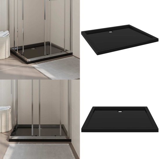 vidaXL Douchebak rechthoekig 80x90 cm ABS zwart - Douchebak ...