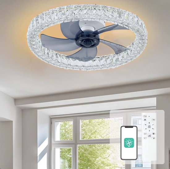 Crystal Ventilator Lamp - 6 Standen - Smart Lamp - Dimbaar ...