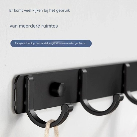 Peysaitr Haak rail zwart mat kapstok rail jas houder muur wandhaak ...