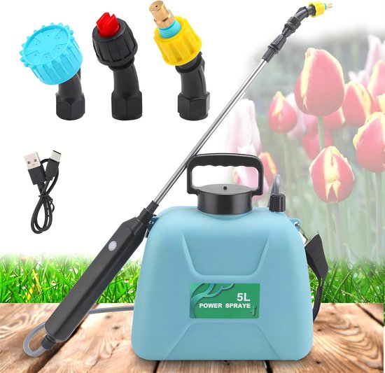 Elektrische tuinsproeier 5 liter - Draadloze 2400 mAh met 3 sproeimodi ...
