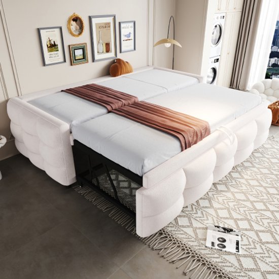 Gotagee Gestoffeerd bed, uitschuifbare slaapbank 90/180x190cm, poefbed ...