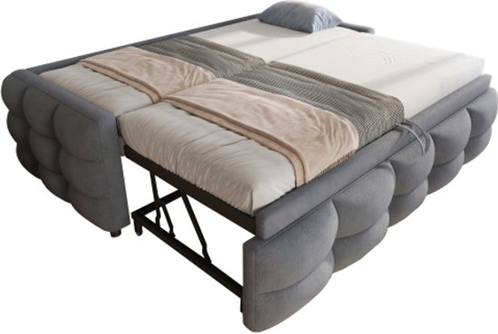 Gotagee Gestoffeerd bed, uitschuifbare slaapbank 90/180x190cm, poefbed ...