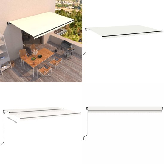 vidaXL Luifel automatisch uittrekbaar 500x350 cm crèmekleurig ...