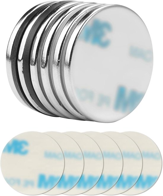 Ronde Zelfklevende Magneten - Krachtige Mini Magneten - 6 Stuks | bol