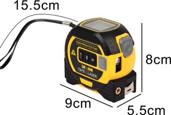 3 In 1 Laser Afstandsmeter 5M Meetlint 40M Lasermeter Met Display ...