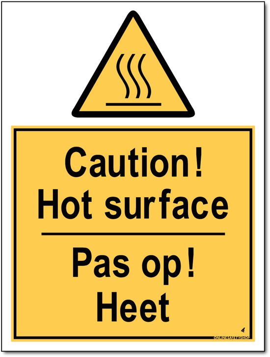 Heet oppervlak bord - Caution hot surface - Forex - 30 x 40 cm ...