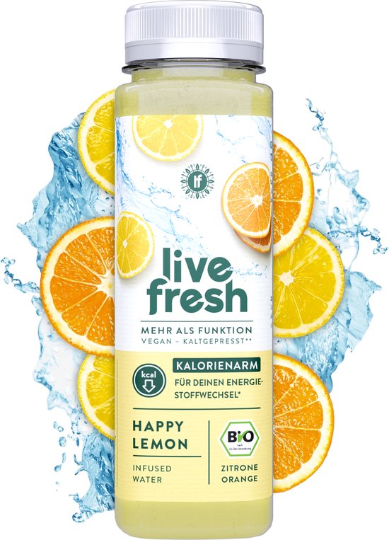 LiveFresh Happy Lemon – BIO Infused Water – 6 x 250ml | bol