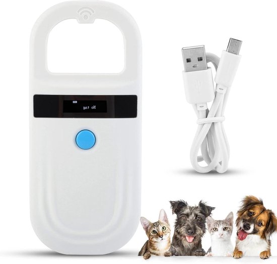 Rechargeable Microchip Reader ID Scanner with Pet Label Display and ...