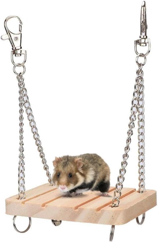 Hangmat Swing - Houten Hamster Speelgoed - Hangmat Kooi Oefening Molar ...