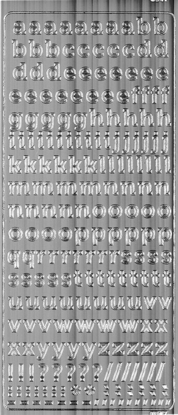 Peel Off Sticker zilver Alphabet lower case 10 st | bol