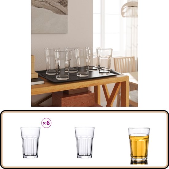 vidaXL Bierglazen - 6 stuks - 415 ml - Transparant glas Bierglas - Bierglazen -... | bol