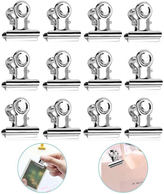 Bulldog Clip - RVS - 50 Stuks Papierklem - 20mm - Mini Clips Voor ...