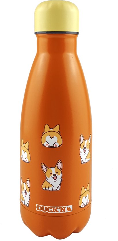 RVS thermosfles - Graniet tintje - Hond - Oranje - 350 ml - waterfles ...