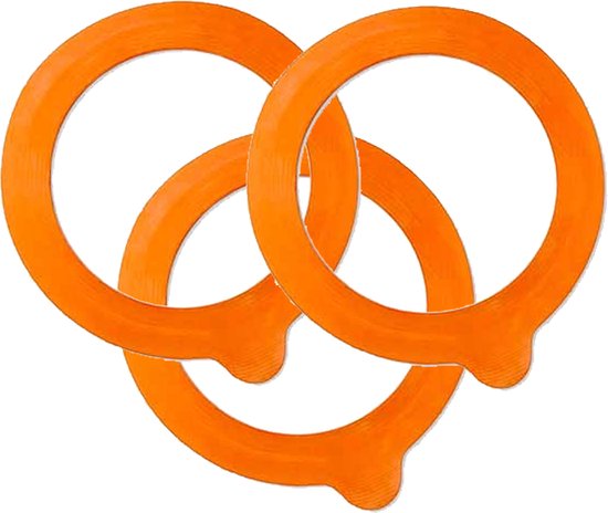 Le Parfait Weckpot inmaakringen - 10x - rubber - oranje - 9 cm - | bol