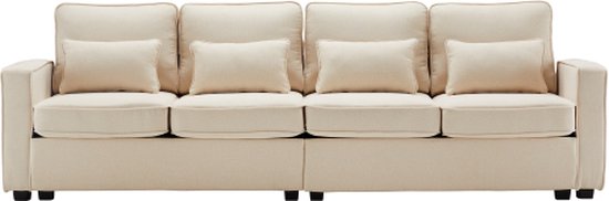 Gotagee Modern 4 Zits Bank Van Linnen Stof Beige 4 Zits Bank Met ...