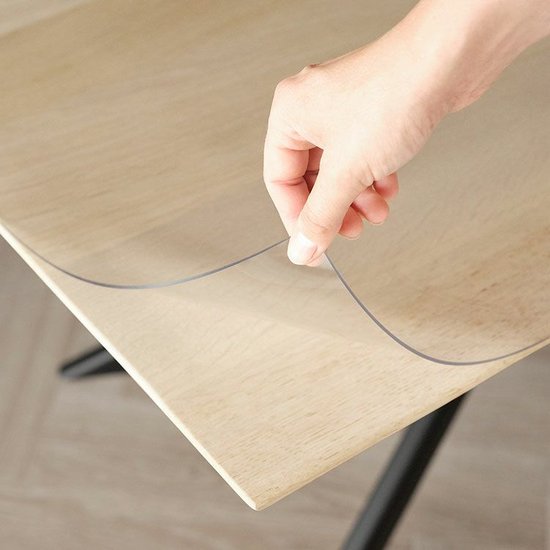 TRENTE - Doorzichtig Zeil 2mm - Doorzichtig tafelzeil met schuine kanten - 90cm x 250cm | bol