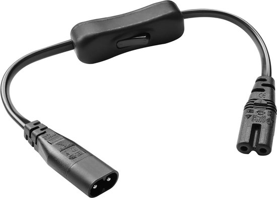 Stroomkabel met Schakelaar – IEC 320 C8 naar C7, 1FT 100-250V ...