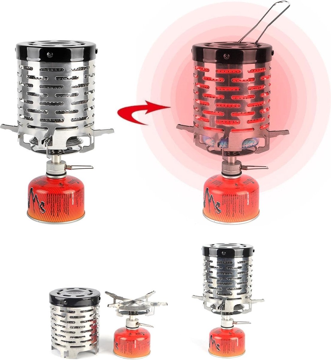 SMH LINE® Mini Camping kooktoestel - Gaskachel - 2in1 - 3200W ...