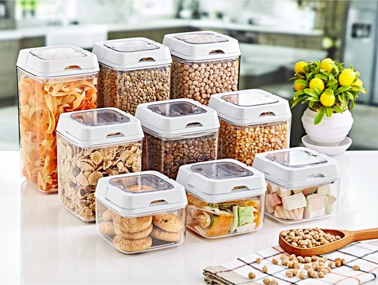 AVOID® 1,5L Voorraadpot – Luchtdichte Vierkante Bewaardoos – BPA-vrij ...