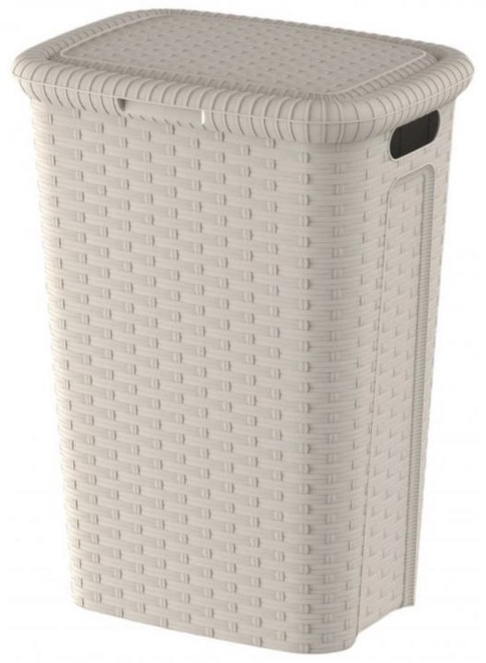 Weave Wasmand Hoog Model - 53 Liter - Crèmekleurig - Stevig Kunststof ...