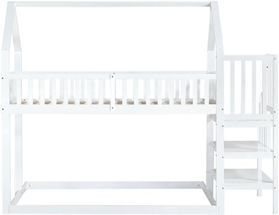 Gotagee Stapelbed, 90x200cm huisbed met trap, kinderbed met ...